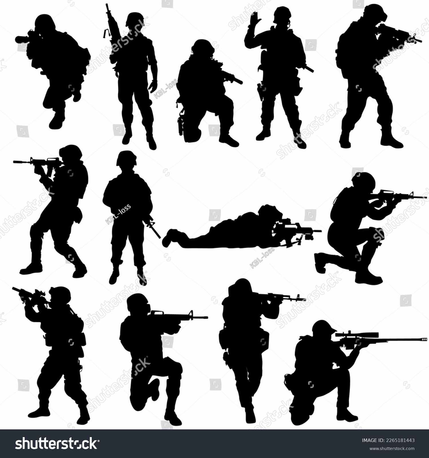 set of silhouettes of soldiers arms troops military logo icons_站酷海洛_正版 ...