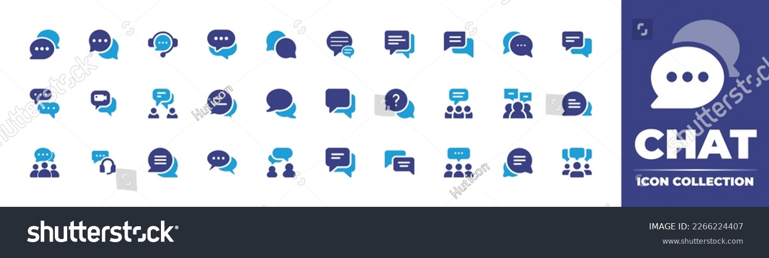 Chat icon collection. Duotone color. Vector illustration. Containing ...