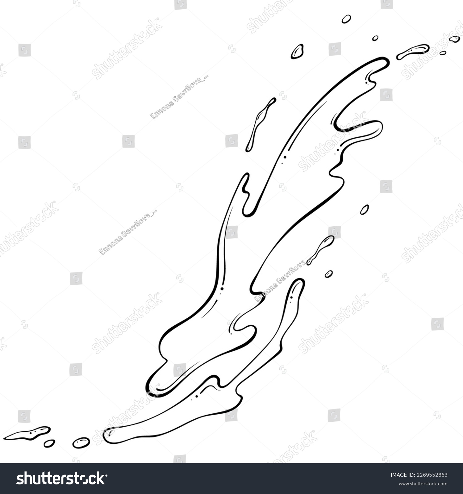 Splashes of water or paint. Spray of fountain. Vector illustration in ...