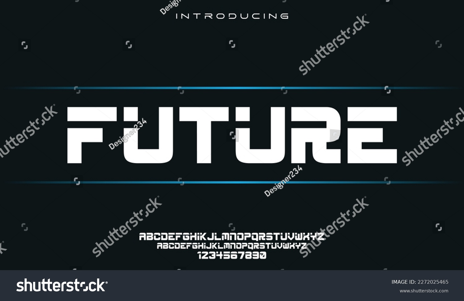 Future an elegant alphabet font and number. Premium uppercase fashion ...