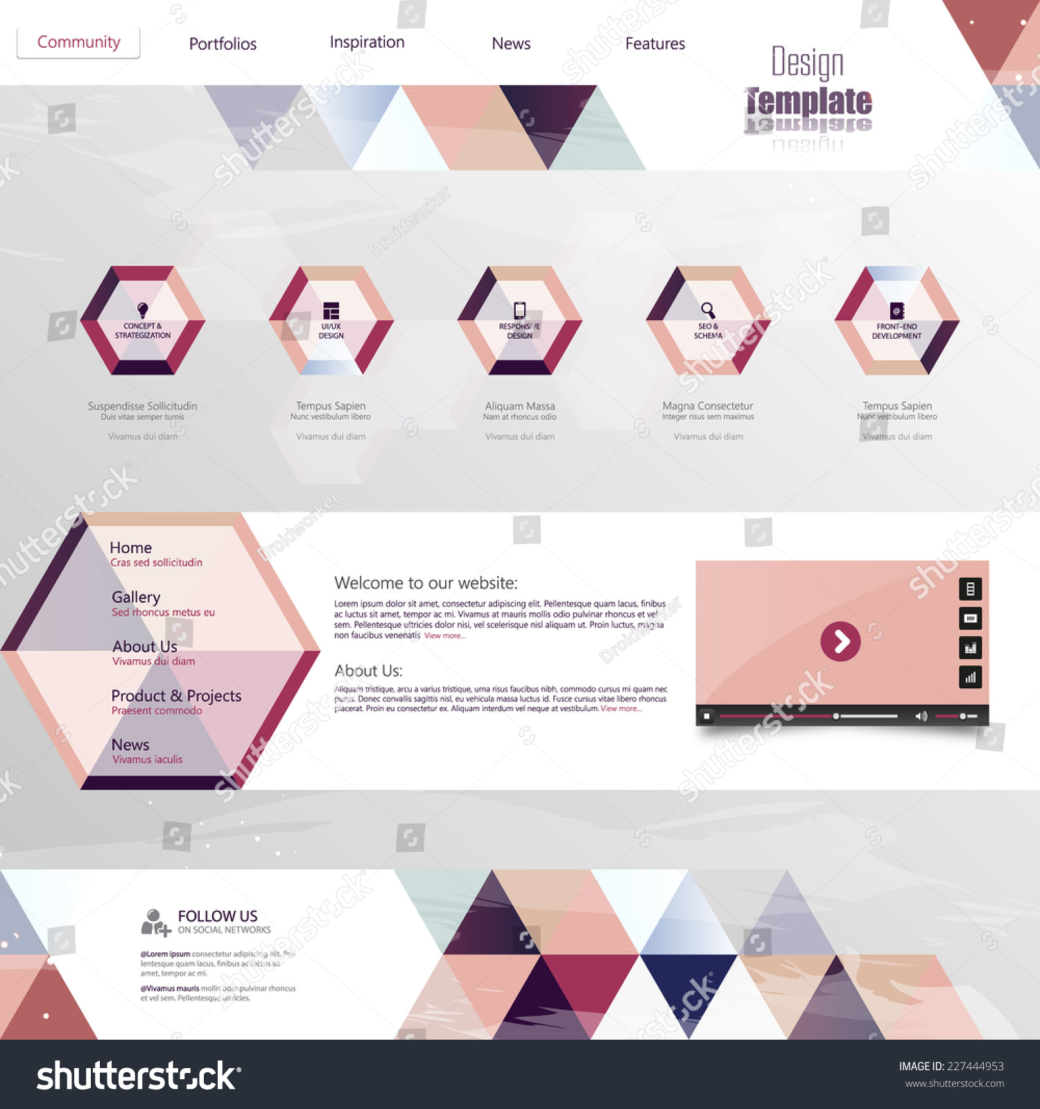 Website Template Abstract Unusual Design Eps 10_站酷海洛_正版图片_视频_字体_音乐素材交易 ...