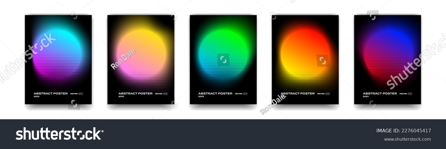 Color gradient background neon gradation circles with halftone grain ...
