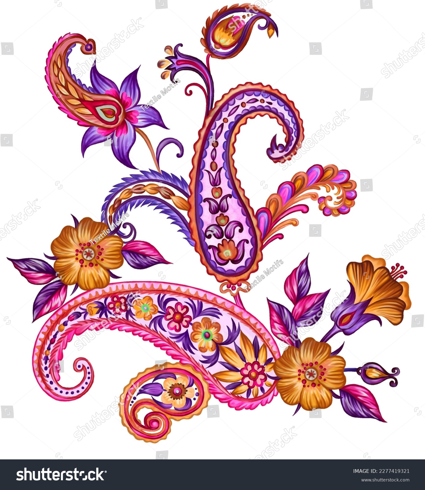 Textile Design Digital Border and Motif_站酷海洛_正版图片_视频_字体_音乐素材交易平台_站酷旗下品牌