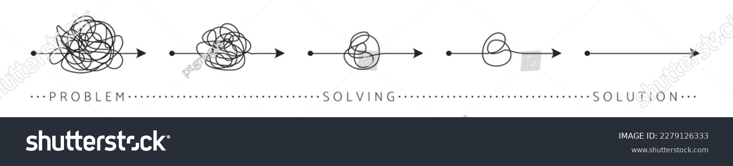 Abstract doodle problem solving vector concept illustration. Concept of ...