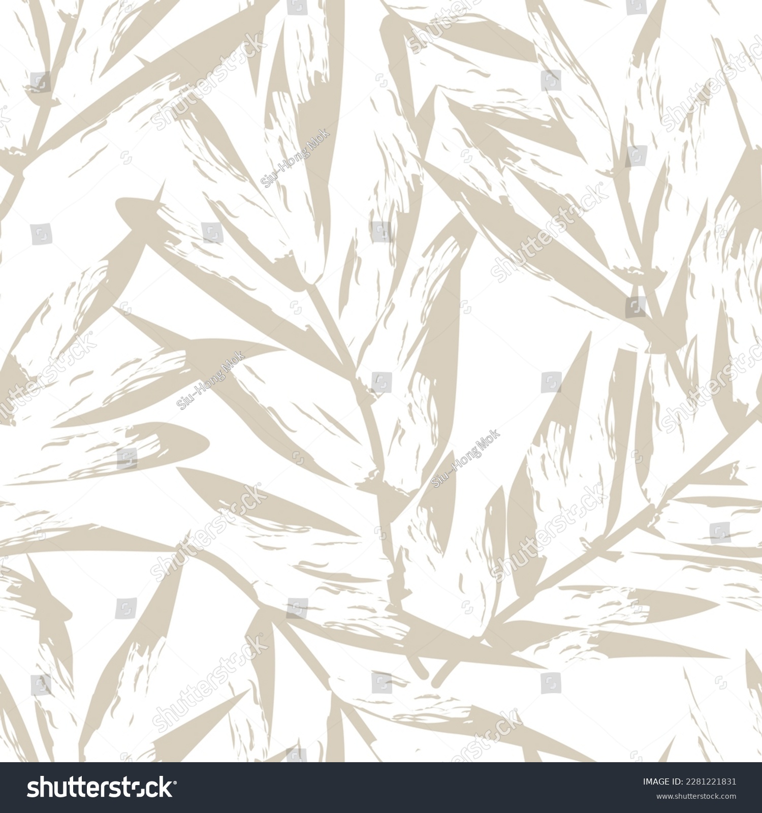 Neutral Colour Tropical Leaf seamless pattern design for fashion ...