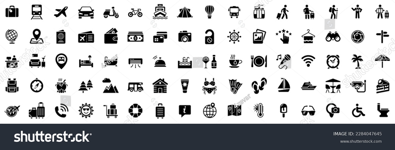 Tour and travel icon set. Travel and tour icons set. Tourism vector ...