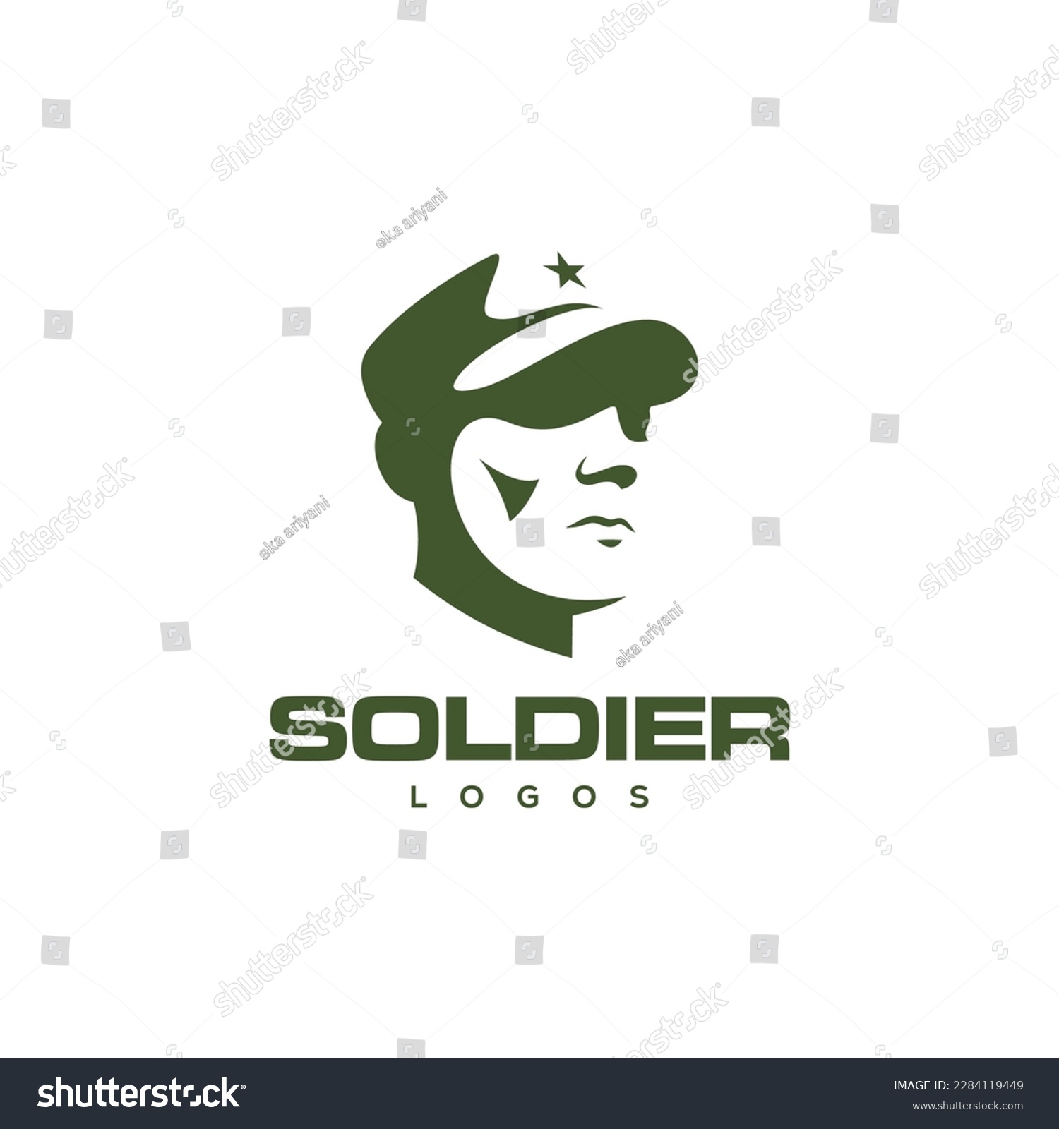 Military soldier logo mascot template. Soldier special force vector ...