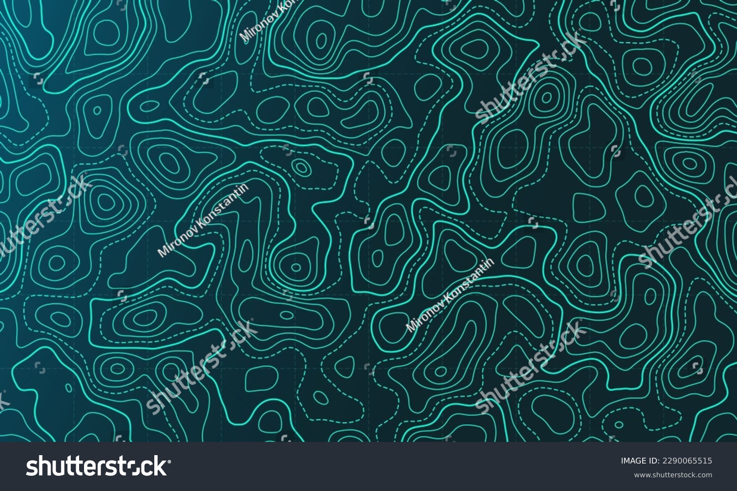 Ocean topographic line map with curvy wave isolines vector illustration ...