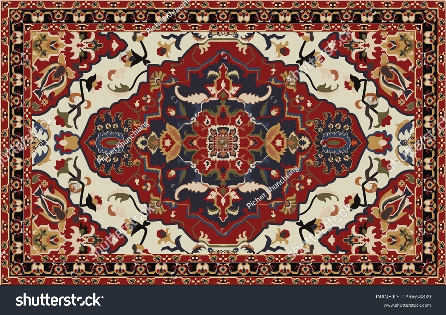 Carpet pattern Persian. Geometric ethnic oriental seamless pattern ...