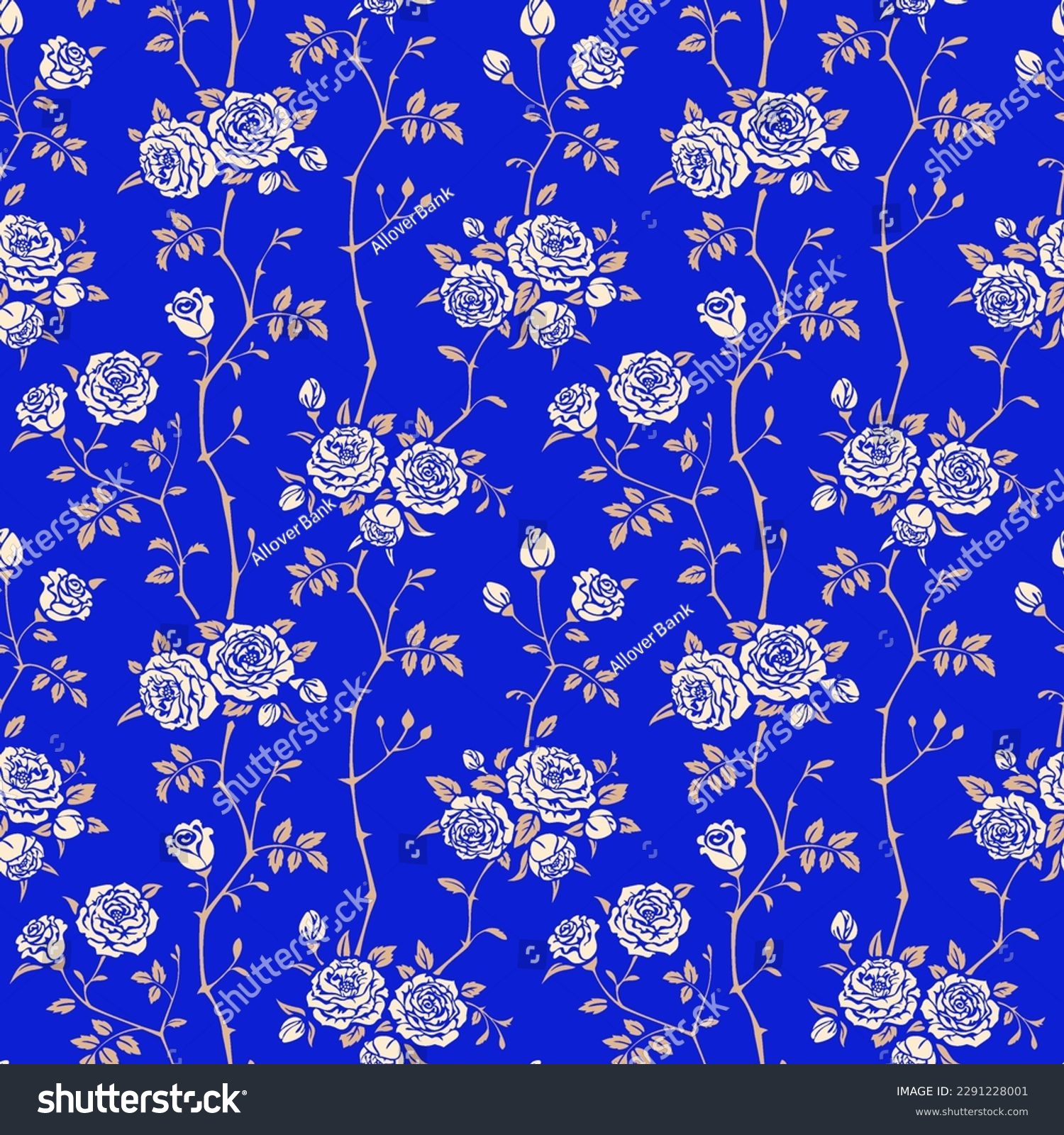 Allover design single color floral vintage art and pattern design_站酷海洛 ...