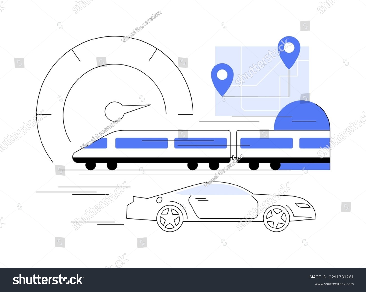 High-speed transport abstract concept vector illustration. High-speed ...