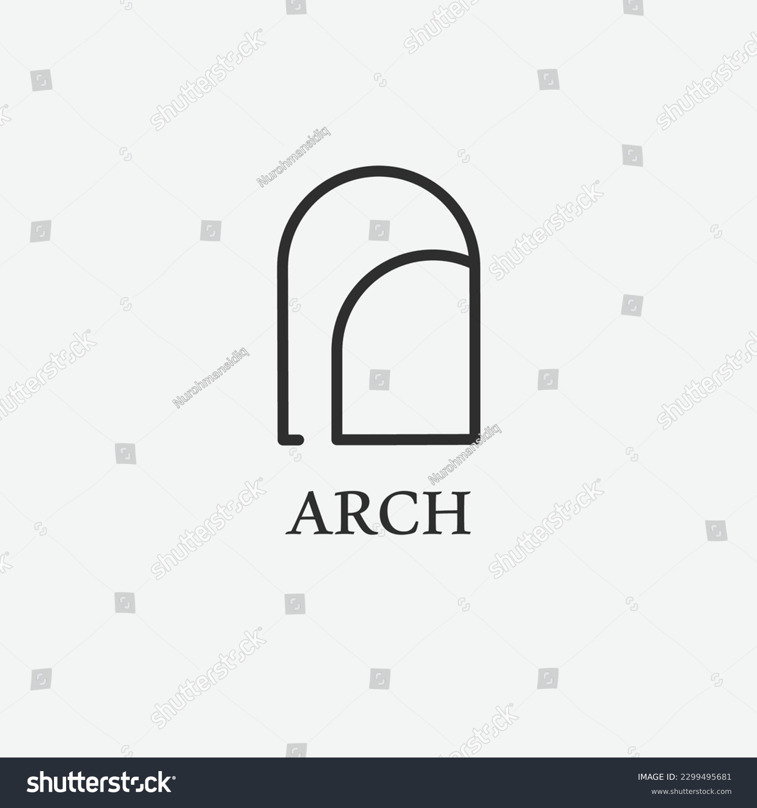 arches line art icon logo with combine letter a r c h arch logo design ...