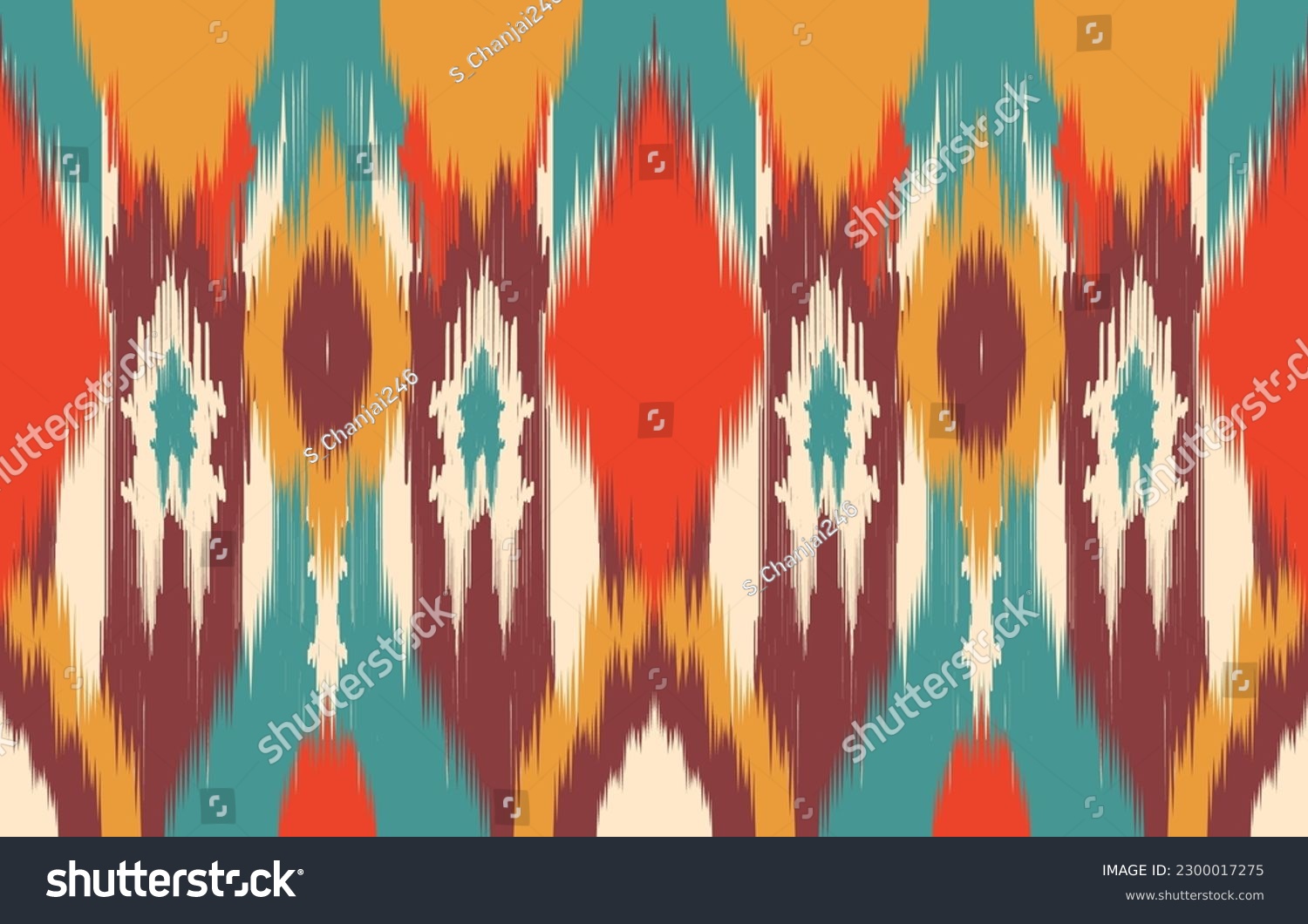 Uzbek ikat pattern silk fabric in Uzbekistan. Background Design for ...