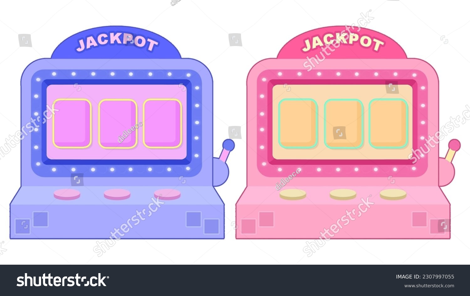 Jackpot machine vector illustration Retro Slot Machine Flat ...