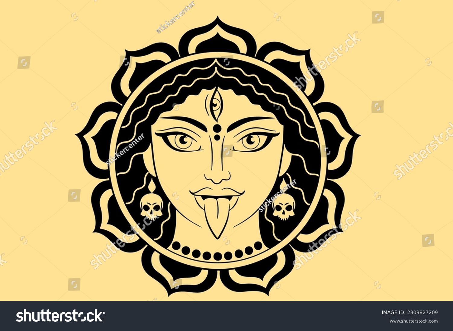 hindu god kali logo eps file art dijain for sticker centre.eps_站酷海洛_正版 ...