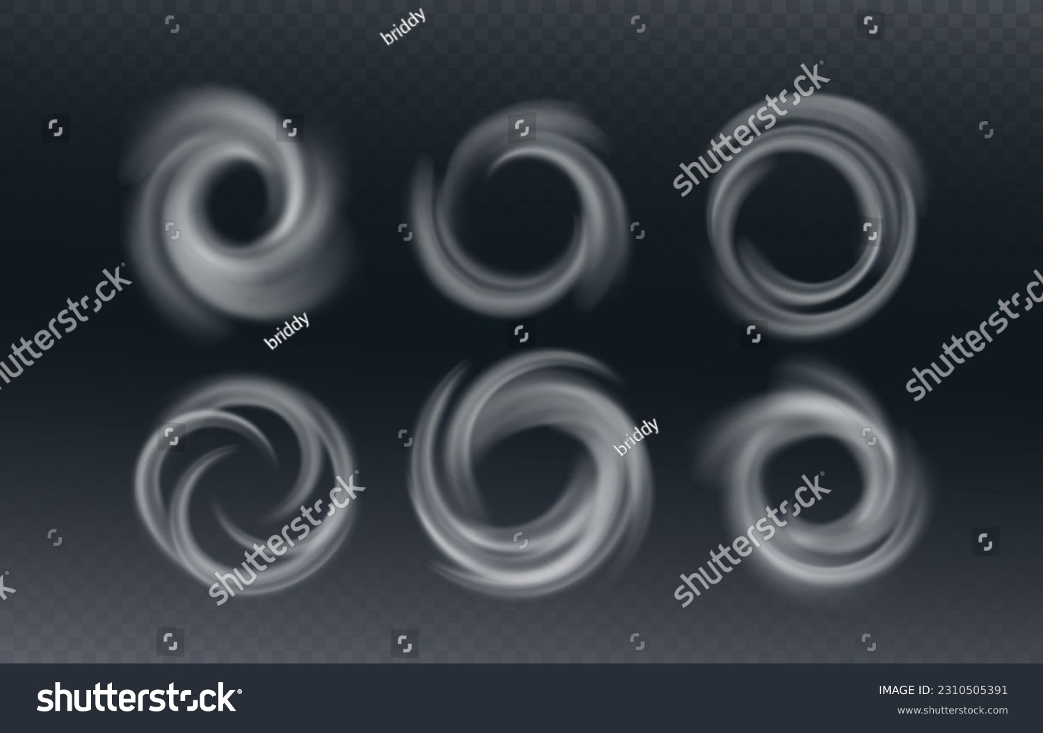 Air Flow Swirl Light Effect. Spiral Wind Circle Stream Illustration ...