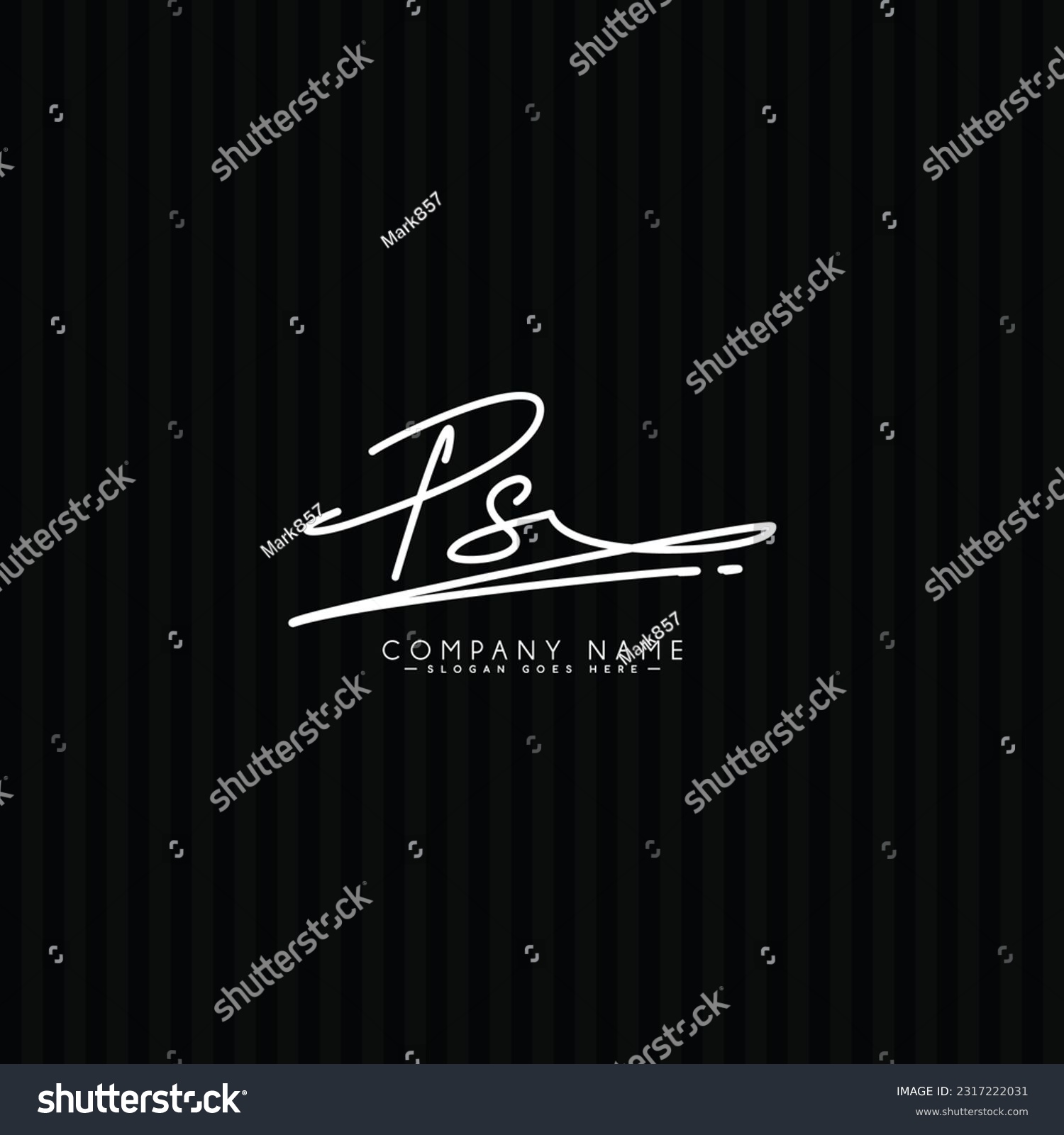 PS Simple Signature Logo - Handwritten Vector Template for P and S Logo ...