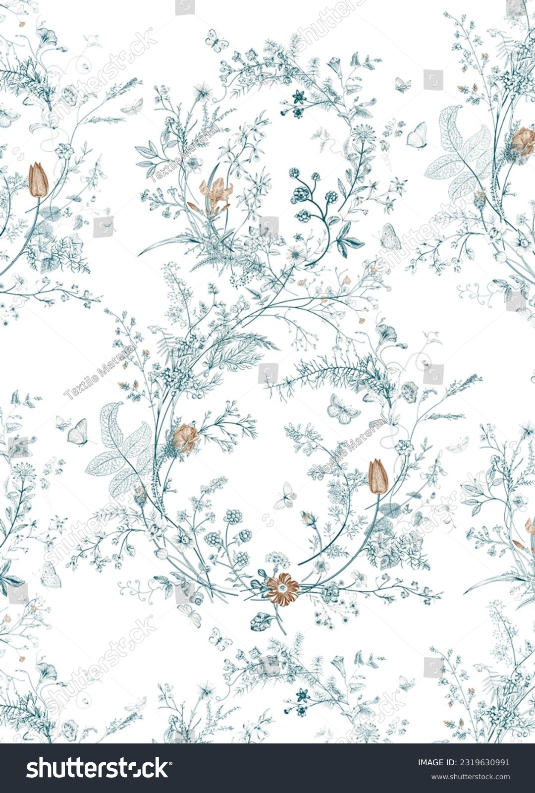 Beautiful soft branches vector with butterflies print … used for Cards ...