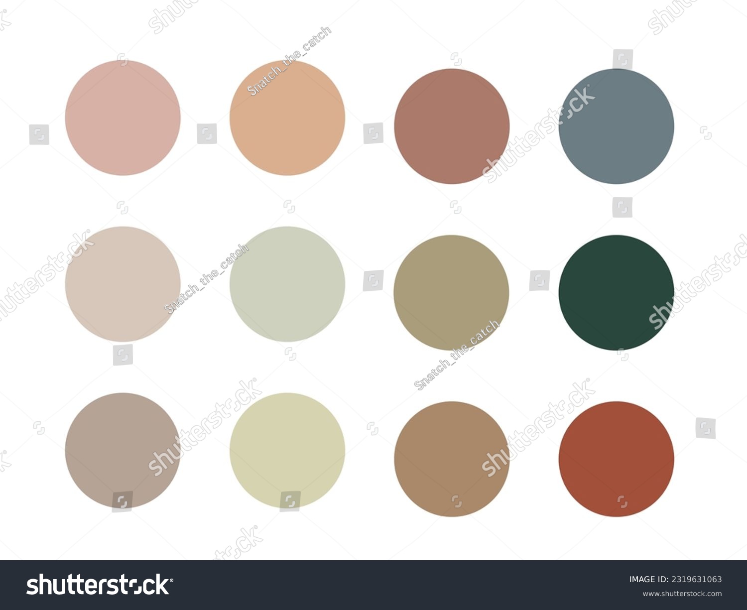 Muted colors palette. Swatch guide decoration scheme. Vector._站酷海洛_正版图片 ...
