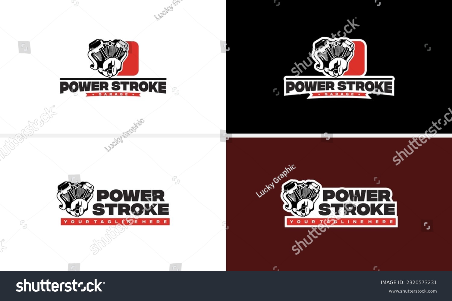 Power stroke diesel engine garage ready made logo template Diesel ...