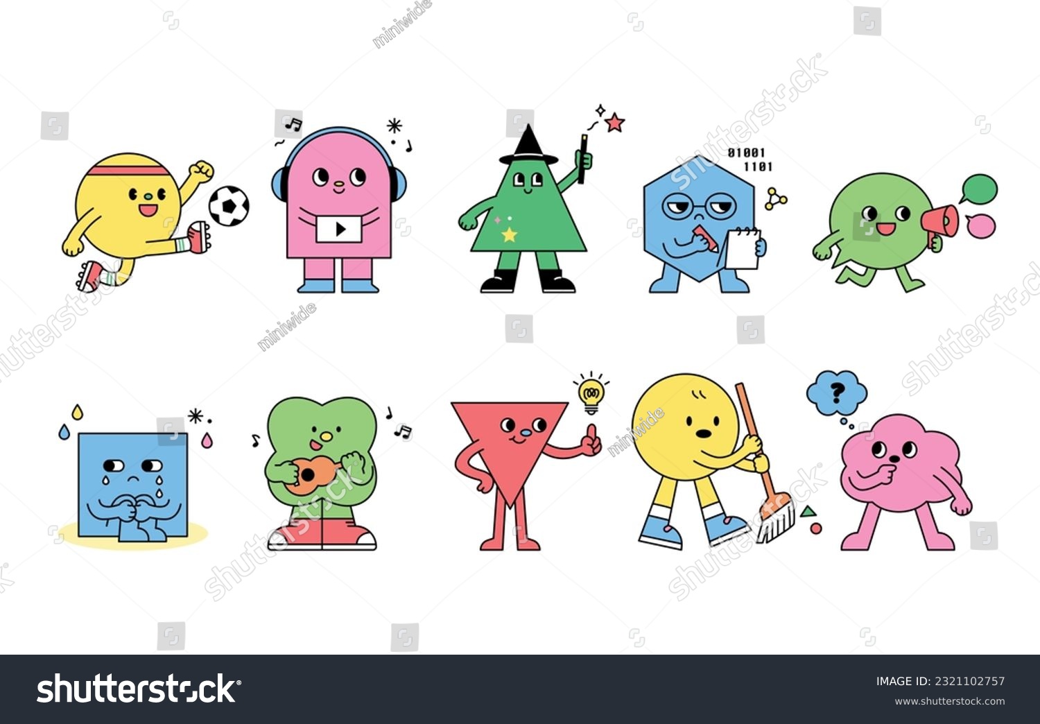 Various expressions and actions of cute figure characters._站酷海洛_正版图片_视频 ...