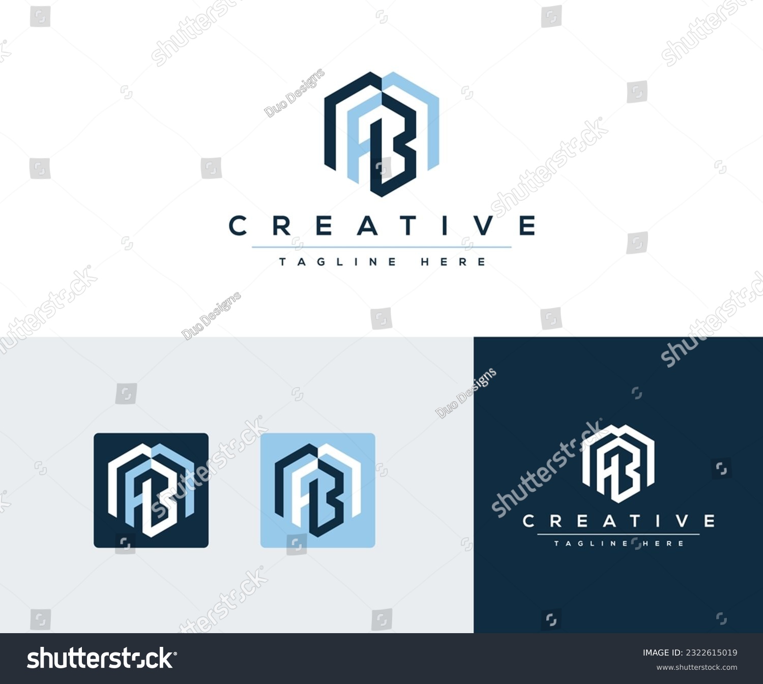 MFB Logo design vector illustration. M and F and B creative cube ...