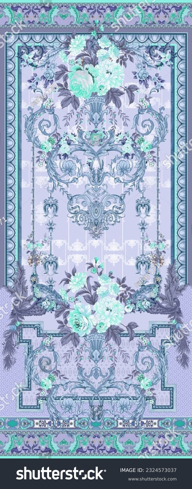 floral dupatta design beautiful motives vector_站酷海洛_正版图片_视频_字体_音乐素材交易平台 ...