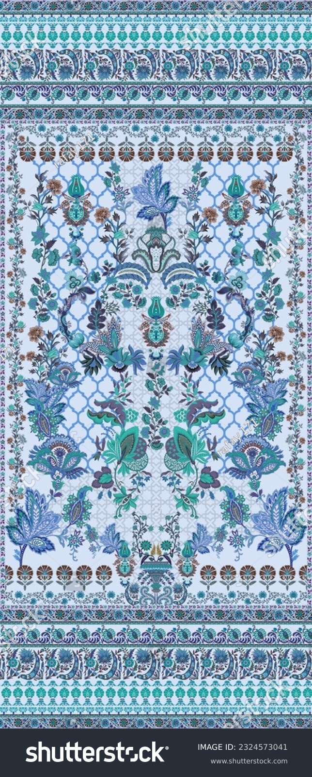 floral dupatta design beautiful motives vector_站酷海洛_正版图片_视频_字体_音乐素材交易平台 ...