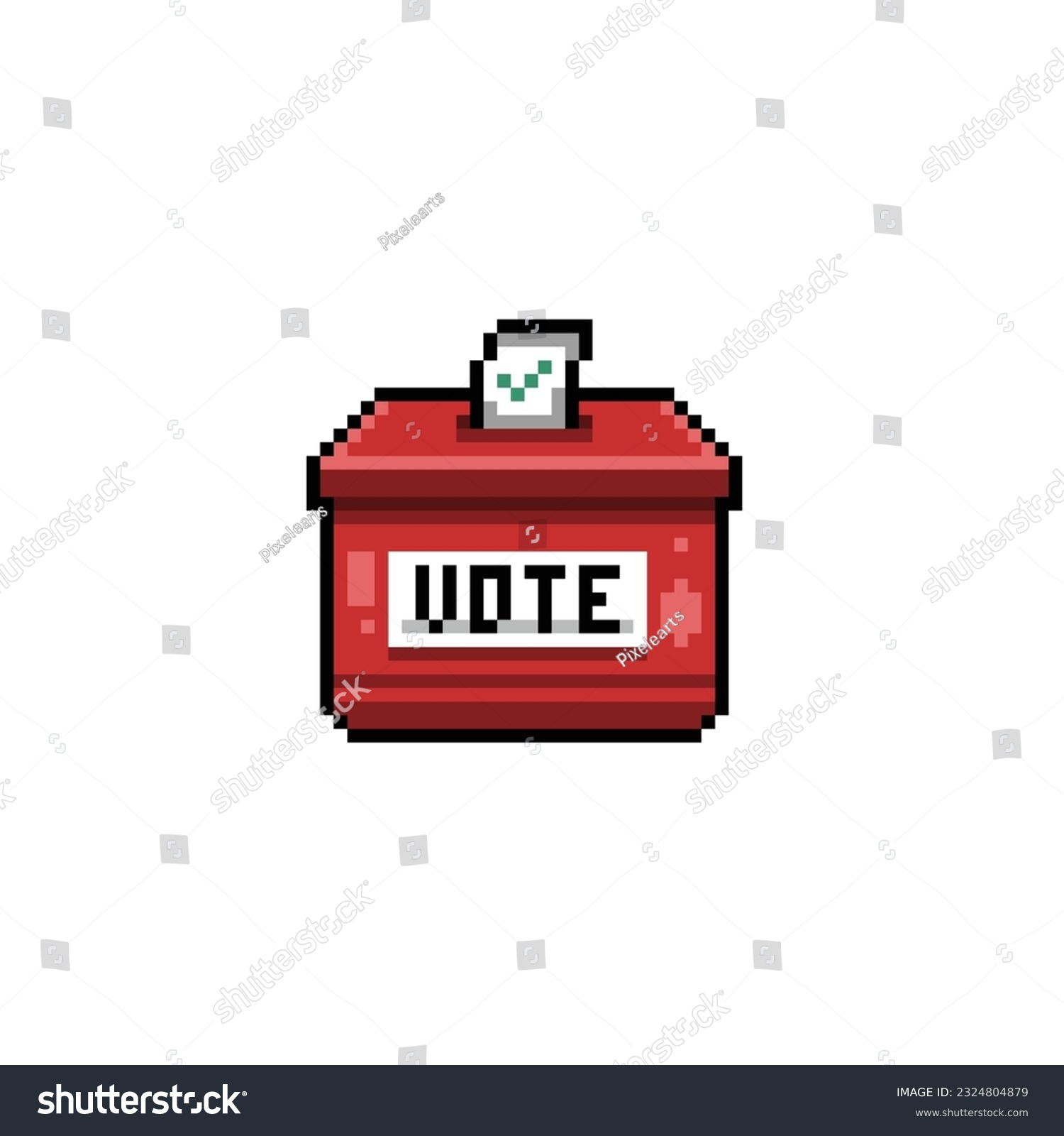red vote box in pixel art style_站酷海洛_正版图片_视频_字体_音乐素材交易平台_站酷旗下品牌
