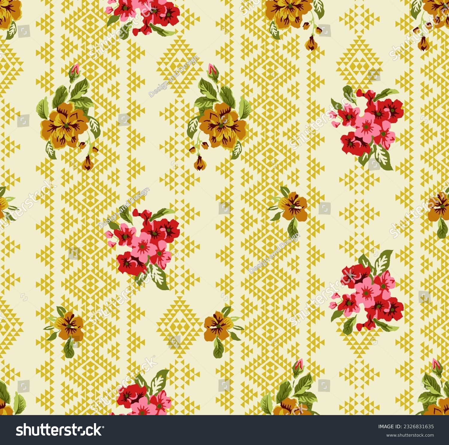 abstract allover hand drawing style water color effect design pattern ...