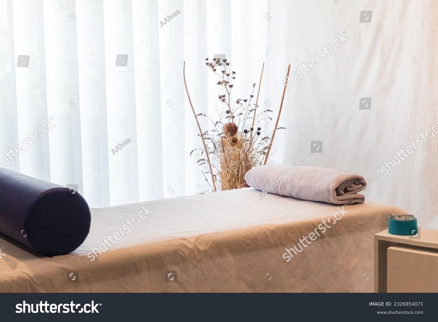 Detail of a comfortable peaceful and relaxing space for practicing ...