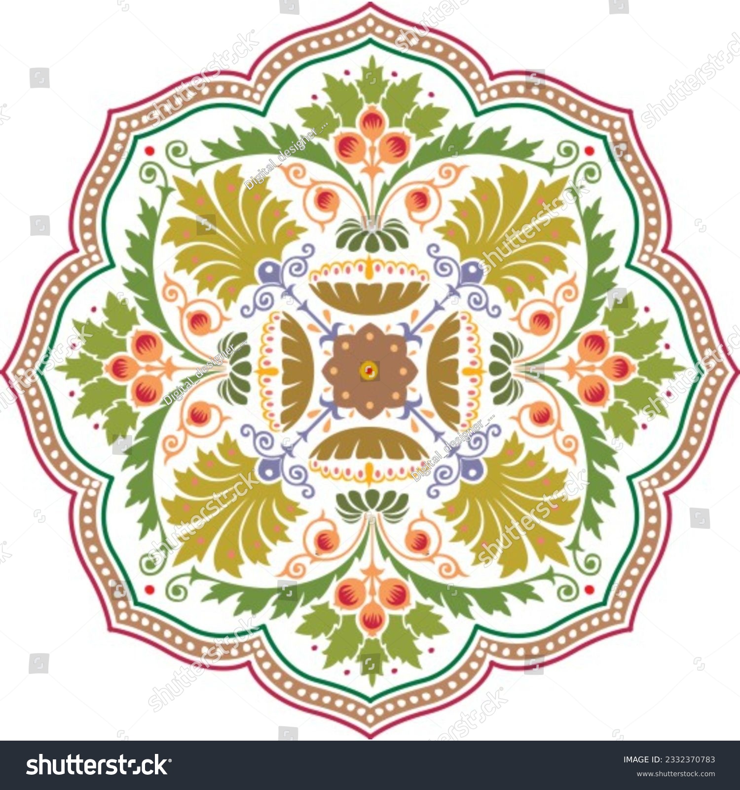 Beautiful colorful mandala. The central element in the form of cinnamon ...