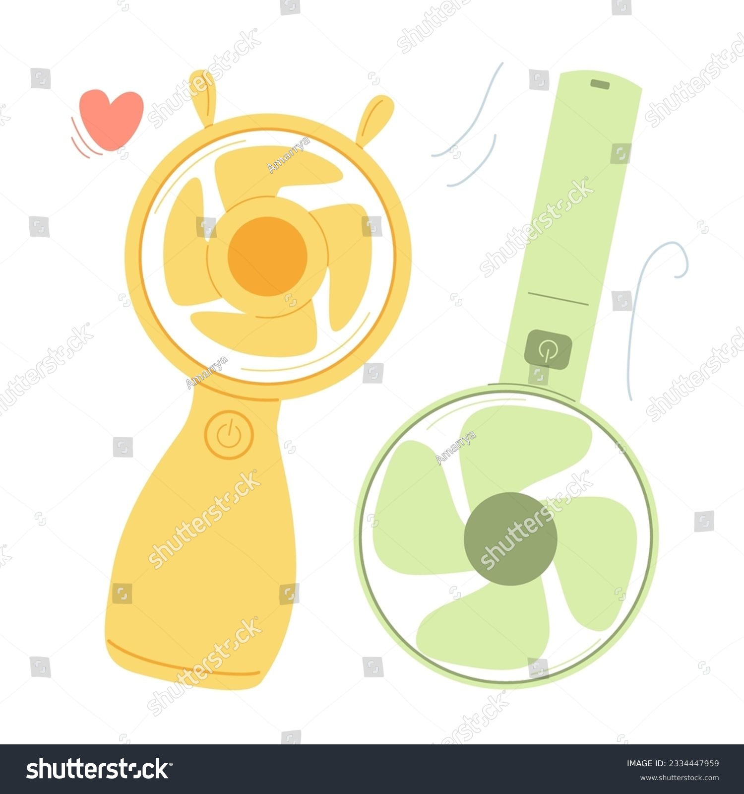 fan for cooling in hot weather. cartoon element vector graphics for ...