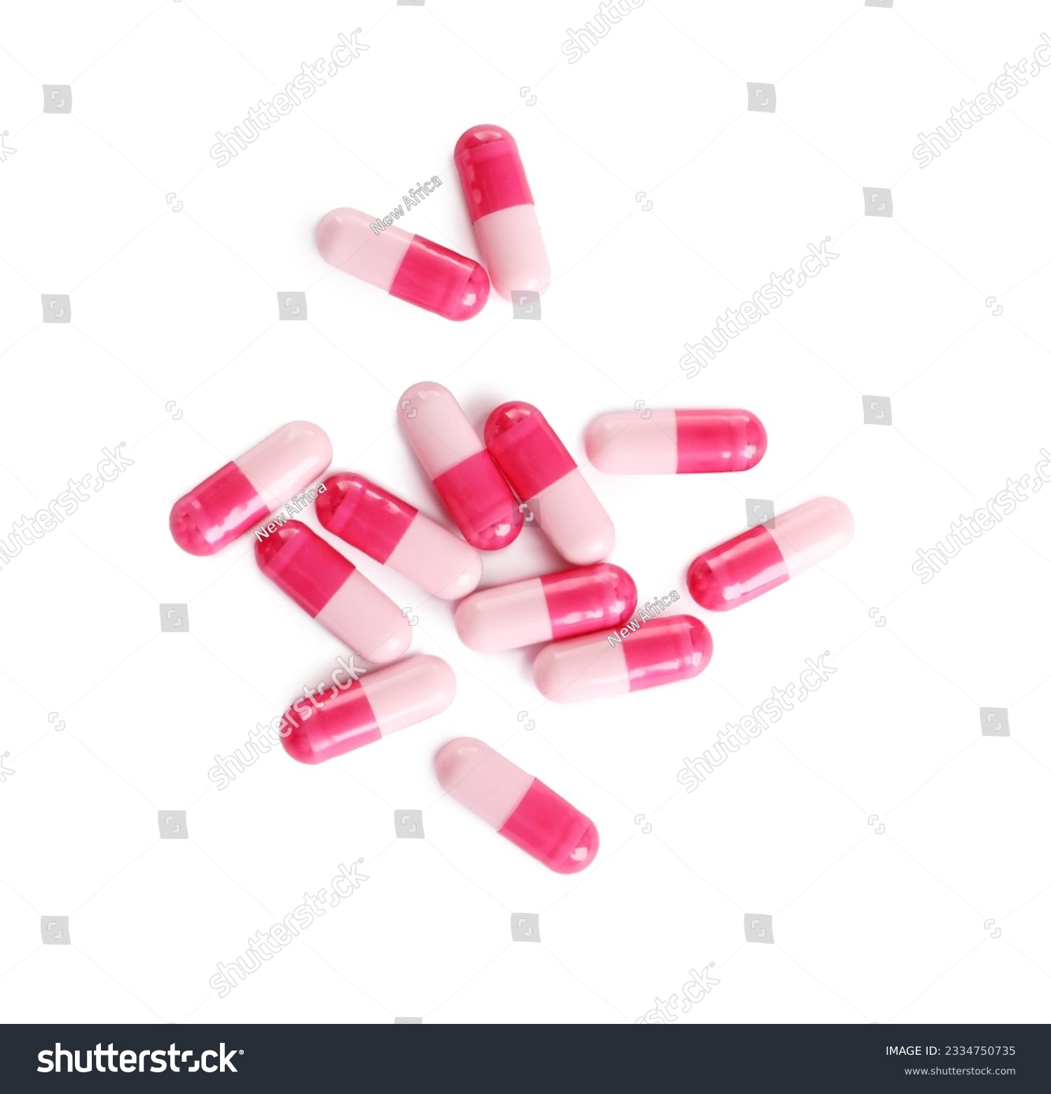 Many pink pills isolated on white top view_站酷海洛_正版图片_视频_字体_音乐素材交易平台_站酷旗下品牌