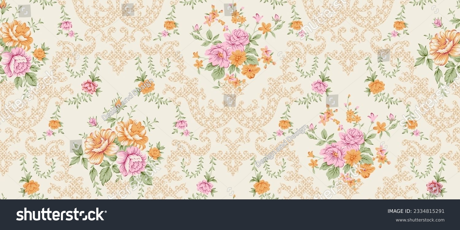 abstract allover hand drawing style water color effect design pattern ...