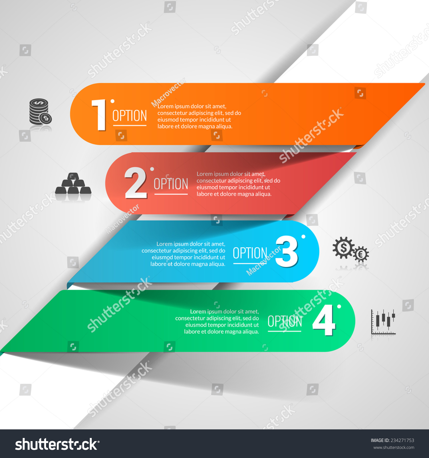 Money finance business infographic with financial icons and paper ...