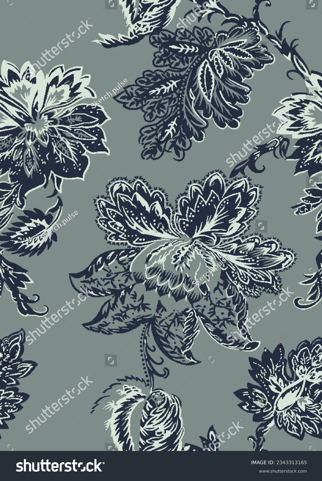 Flowers seamless pattern big flowers small floral colorway color combo ...