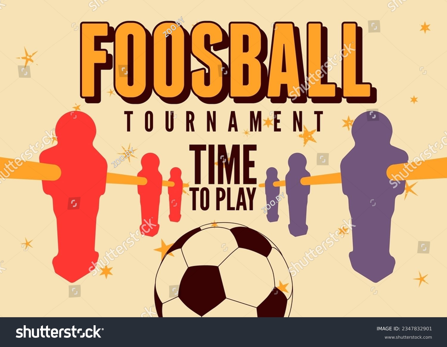 Foosball Table Soccer Tournament typographical vintage style poster ...