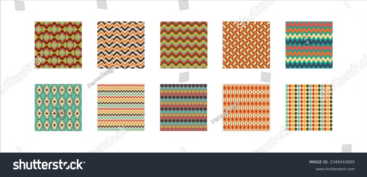 Retro Pattern Illustration Vector Set_站酷海洛_正版图片_视频_字体_音乐素材交易平台_站酷旗下品牌