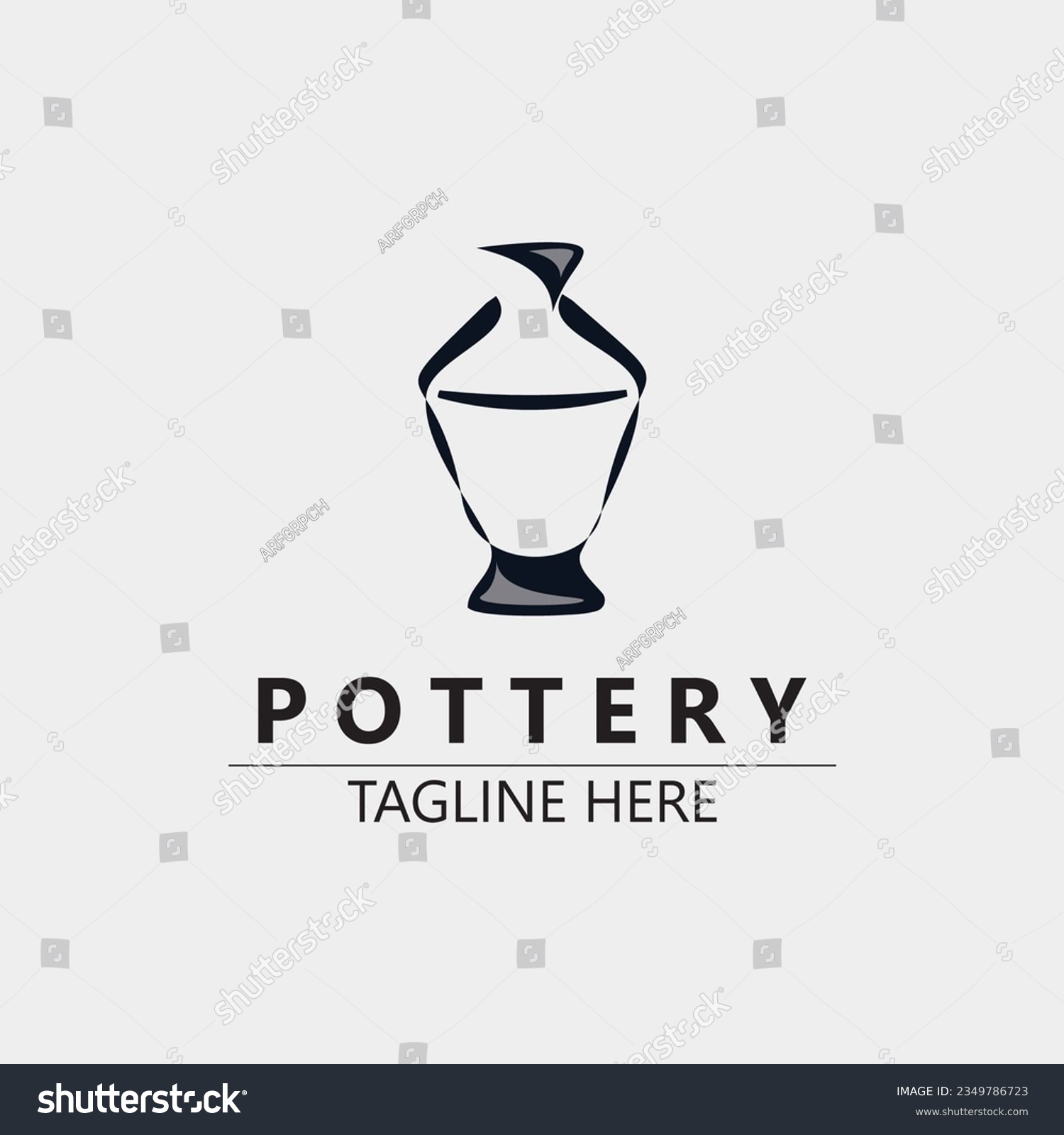 Pottery logo design handmade creative traditional mug craft sign ...