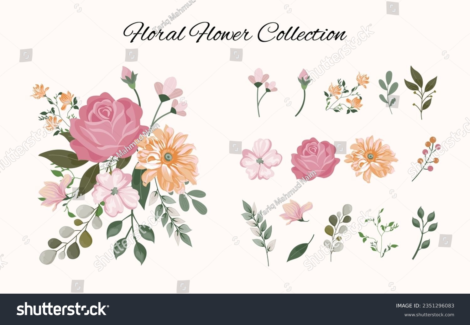Flower Vector. Floral Flower Vactor._站酷海洛_正版图片_视频_字体_音乐素材交易平台_站酷旗下品牌