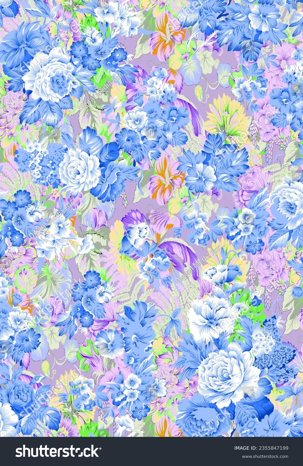 All over running digital pattern design nice and beautiful colors total ...