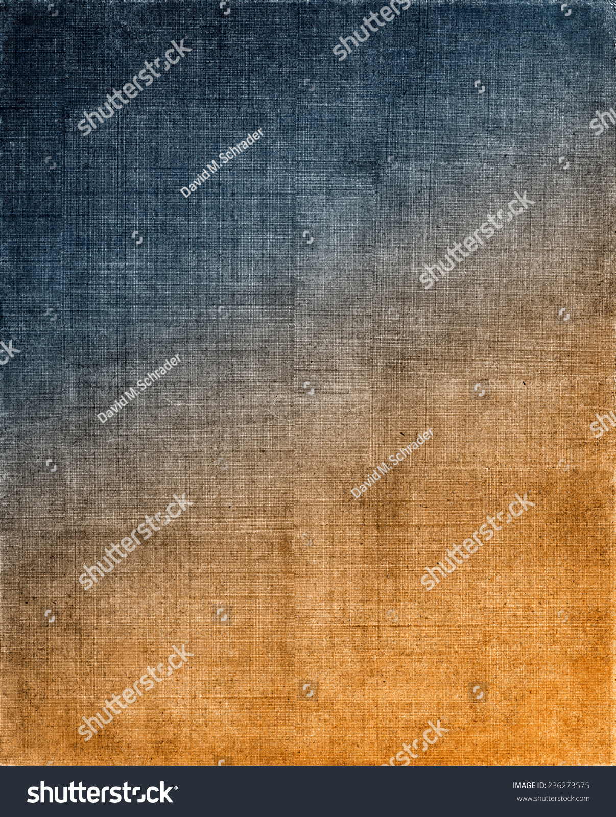 Vintage cloth with a blue to orange screen pattern and grunge ...