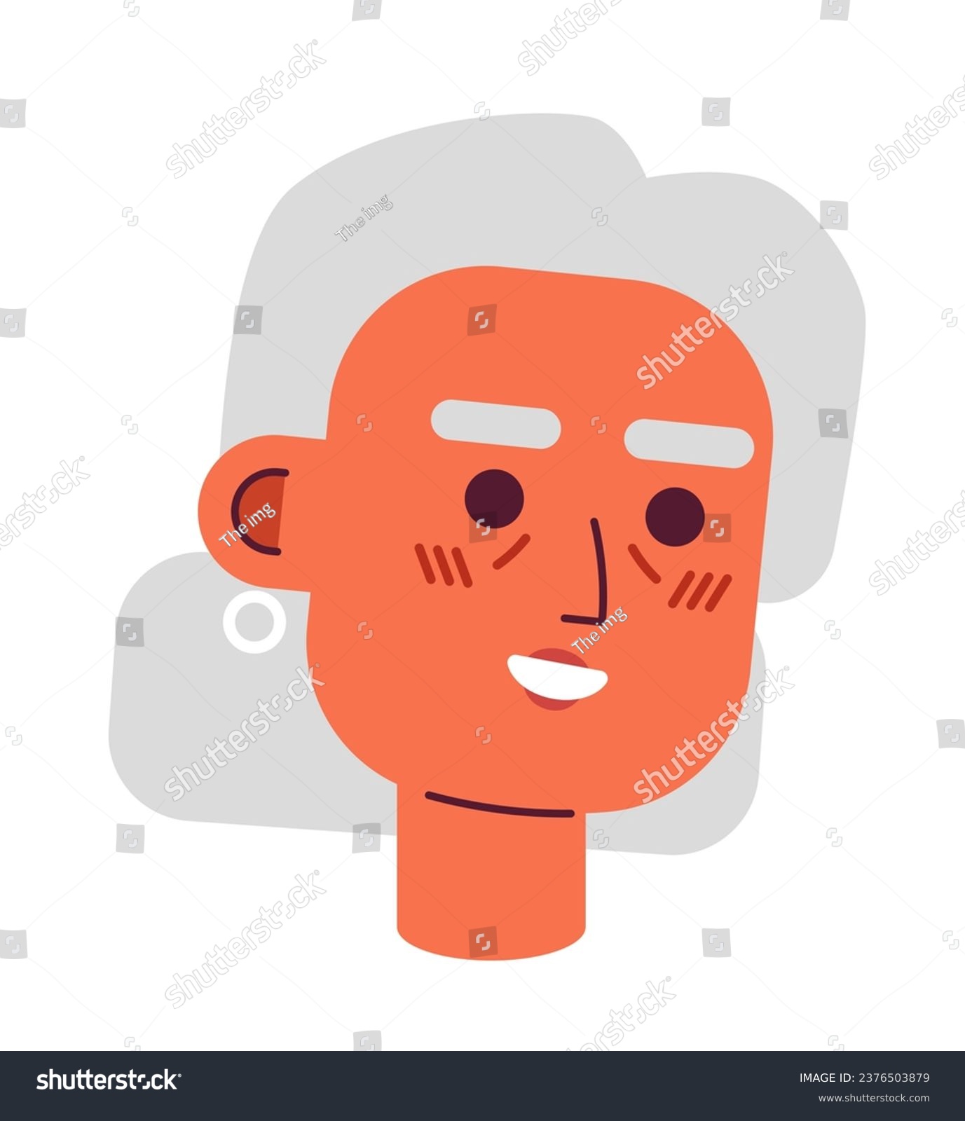 Grandma african american 2D vector avatar illustration. Elderly lady ...