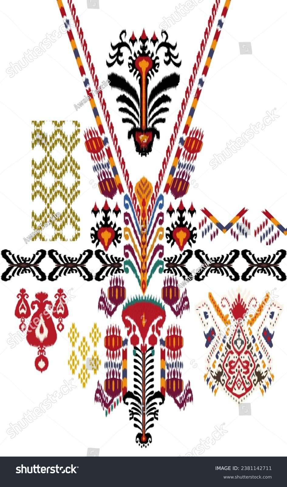 ikat motive multicoloured pattern motives ikat chavrons ethnic batik_站酷 ...
