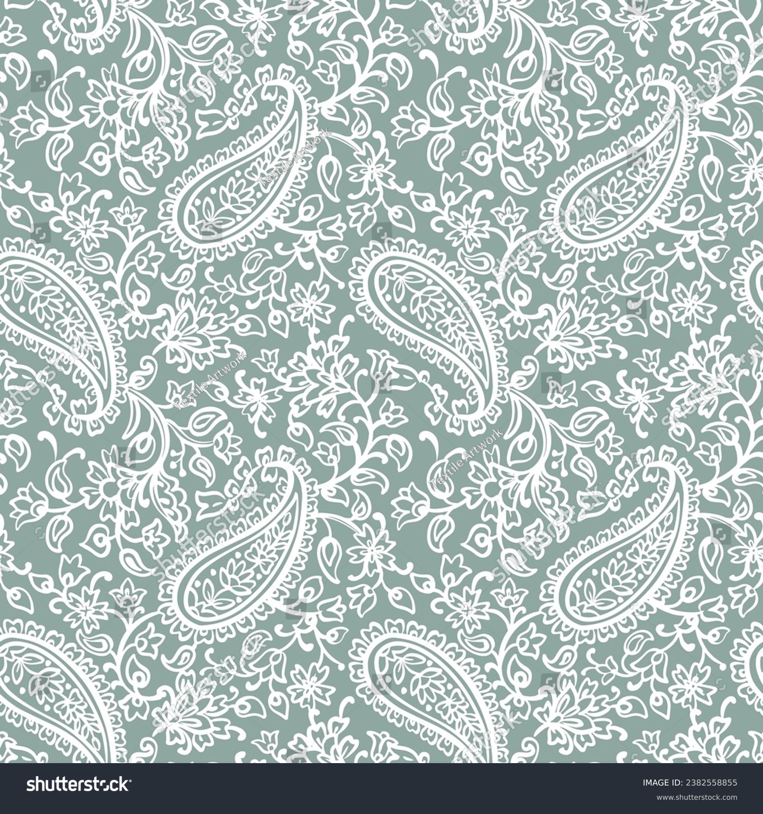 PAISELY PATTERN BLOCK PRINT JACOBEAN PATTERN REPEAT PATTERN VECTOR FILE ...