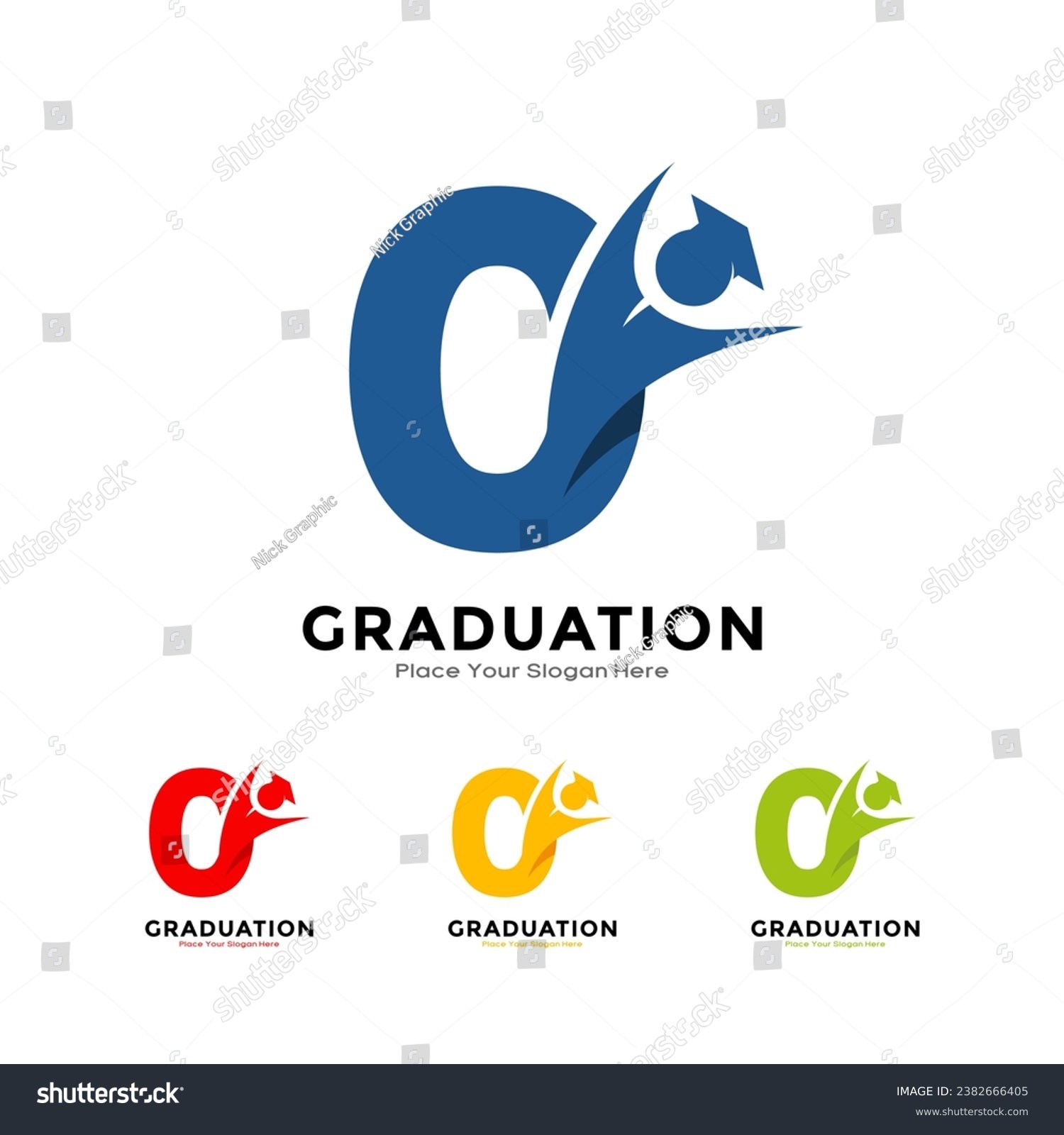 Number 0 graduation with cap symbol. Vector logo design. Suitable for ...