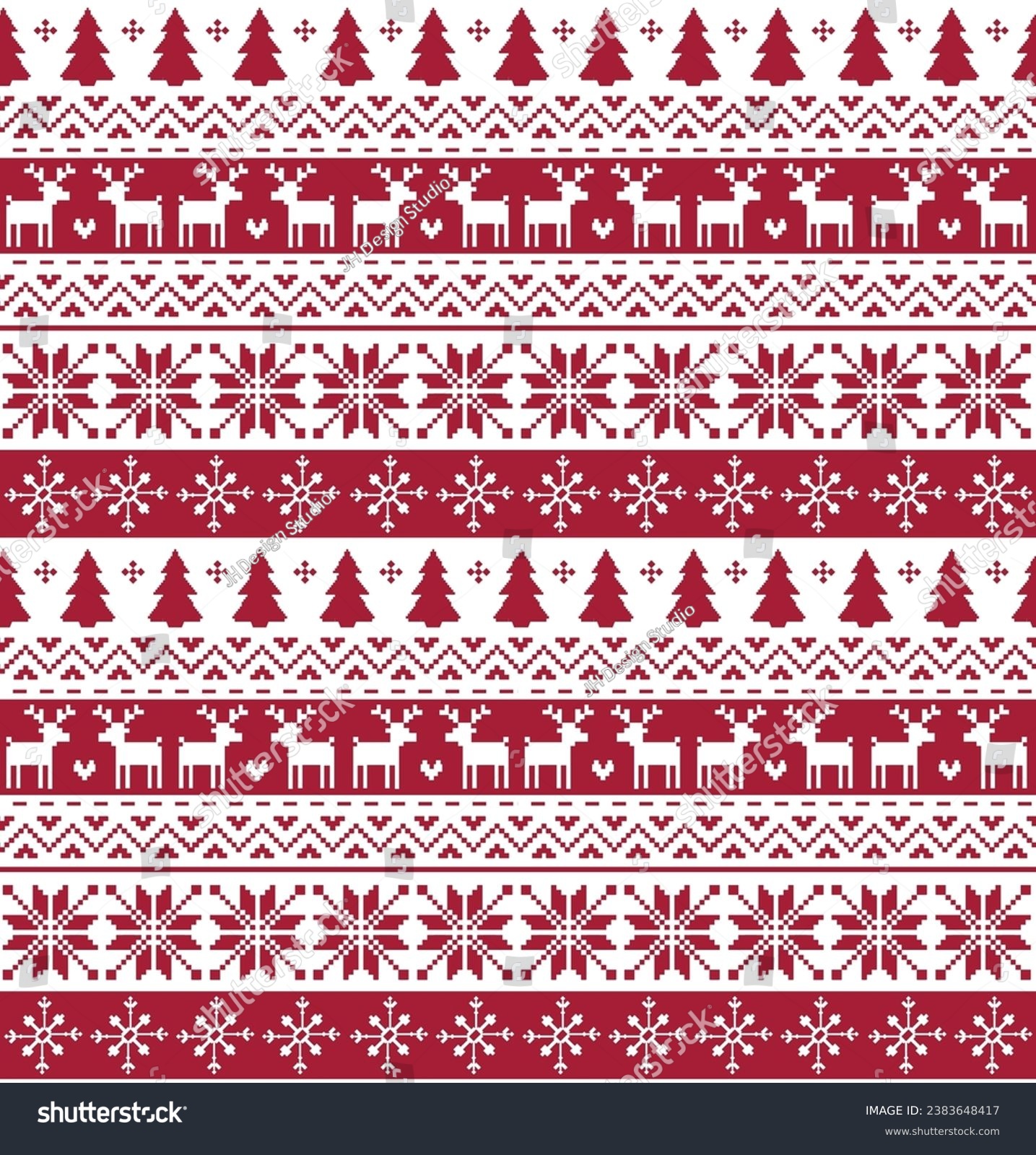 Seamless Pattern of Traditional Scandinavian Red and White Nordic ...