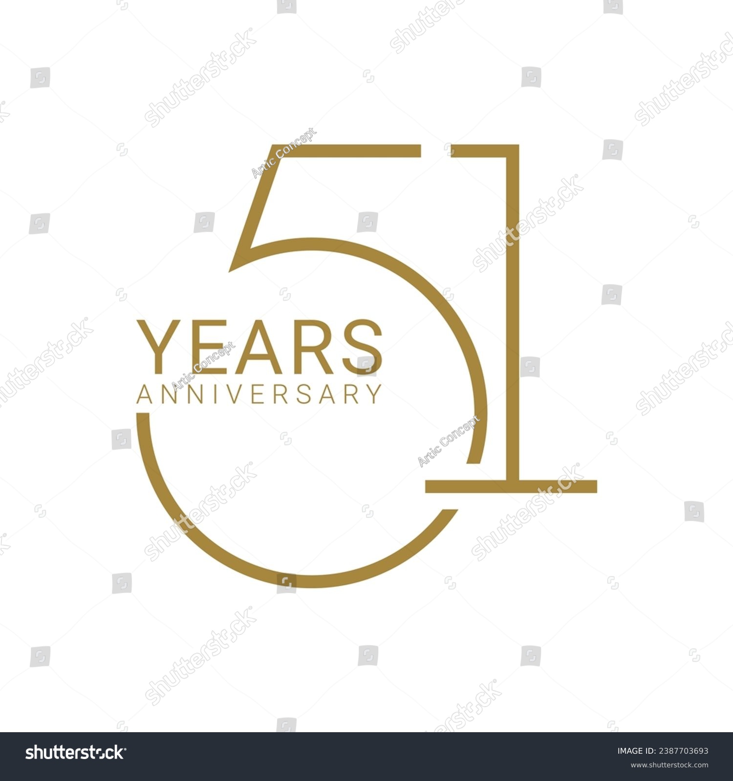 51st 51 Years Anniversary Logo Vector Template Design element for ...