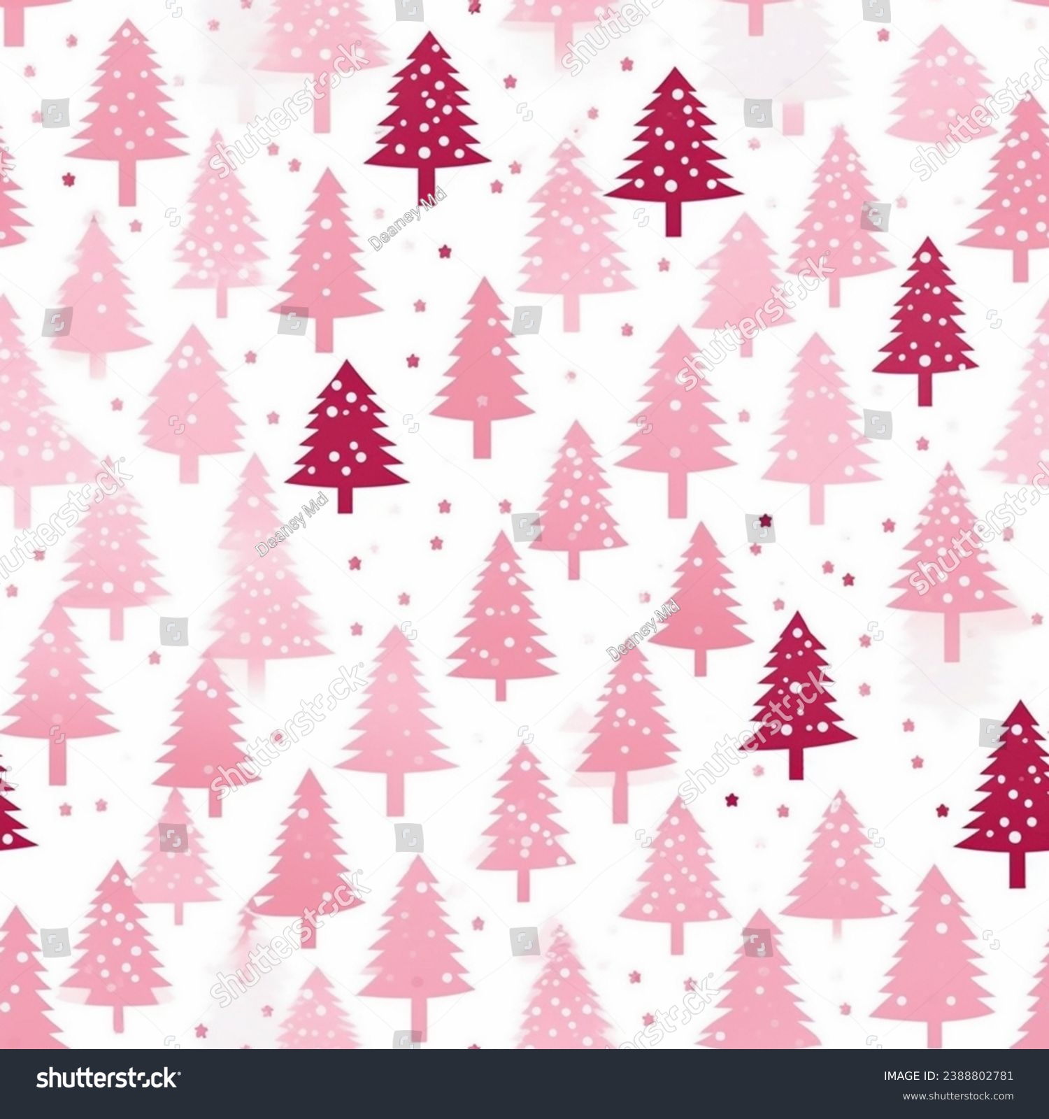 Pink Christmas Digital Papers Christmas Seamless Pattern Watercolor ...